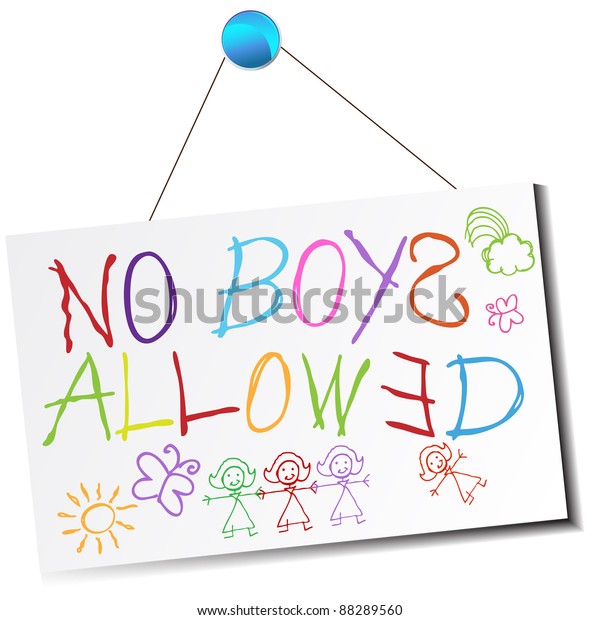 Image Childs No Boys Allowed Sign Stock Vector (Royalty Free) 88289560