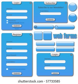 Image Colorful Blue Web Template Forms Stock Vector (Royalty Free ...