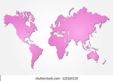 Image Colorful Pink World Map Isolated Stock Vector (Royalty Free ...