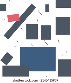 Image Consists Simple Shapes Scarlet Rectangle Stock Vector (Royalty ...