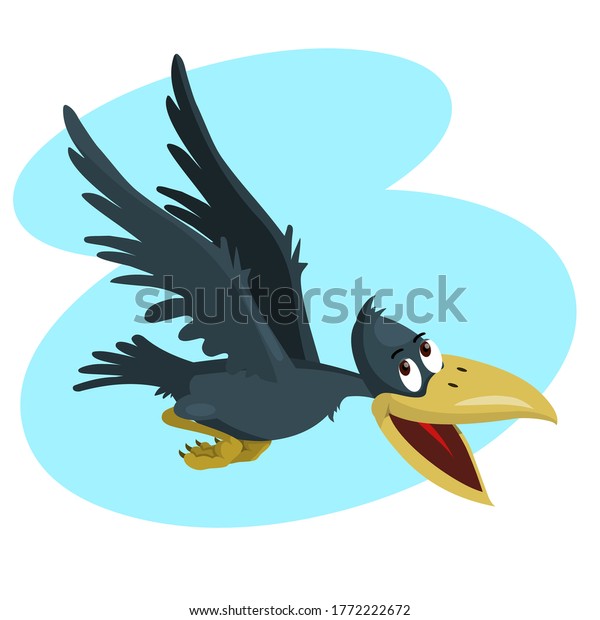 Image Crow Cartoon Style On Light Stock Vector (Royalty Free ...