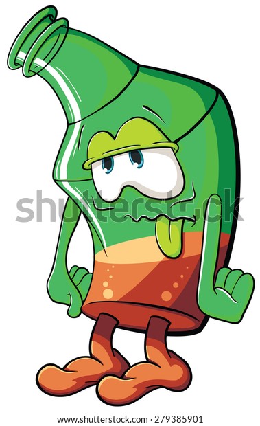 Image Cute Cartoon Bottle Illustration Simple Stock Vector (Royalty ...