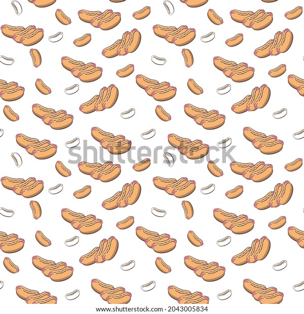 Image Drawing Unhealthy Beef Bun Frankfurter Stock Vector (Royalty Free ...