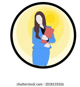 Image Girl Working Logo Design More Stock Vector (Royalty Free ...
