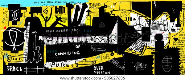 Image Graffiti Which Contains Set Symbols Stock Vector (Royalty Free ...