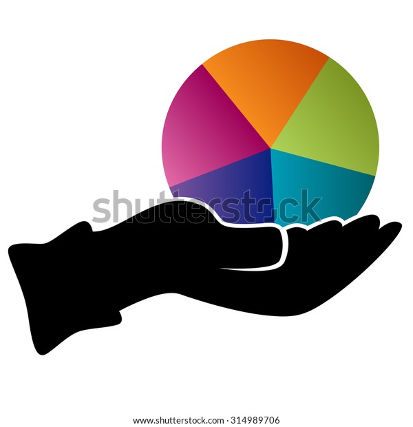 Image Hand Holding Pie Chart Representing Stock Vector (Royalty Free ...