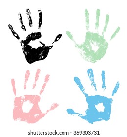 Four Hand Prints Stock Photo (Edit Now) 8673436