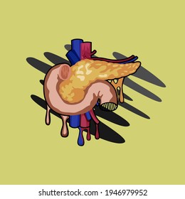Image Human Organs Style Leaking Paint Stock Vector (Royalty Free ...