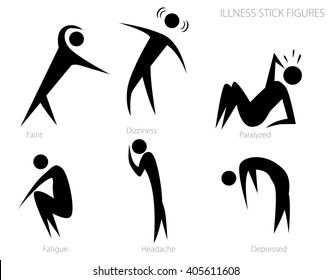 Image Illness Stick Figures Set Stock Vector (Royalty Free) 405611608 ...