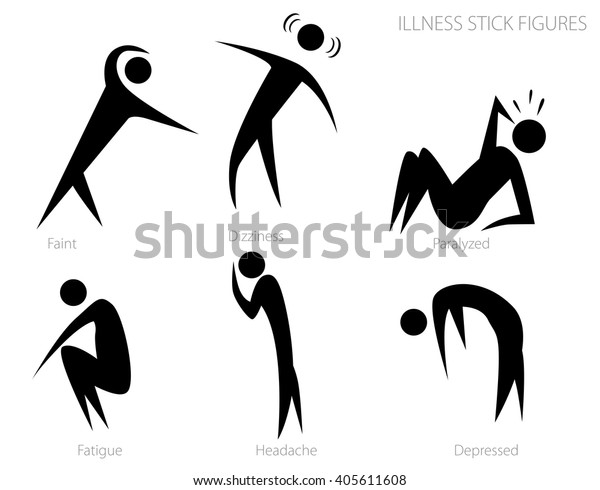 Image Illness Stick Figures Set Stock Vector (Royalty Free) 405611608 ...
