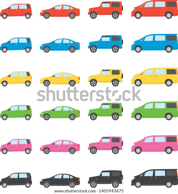 Image Illustration Car Color Variations Stock Vector (Royalty Free ...