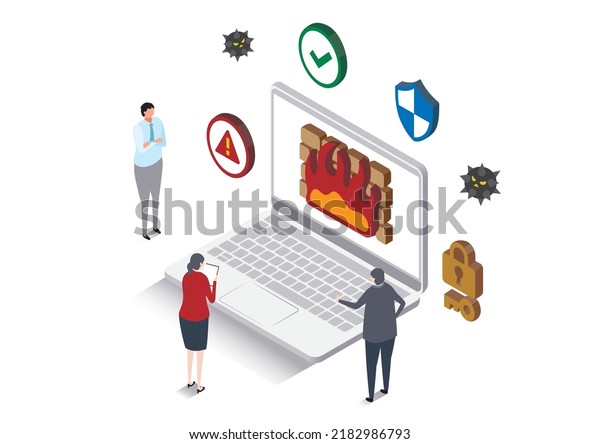 Image Illustration Prevent Virus Infection Firewall Stock Vector ...