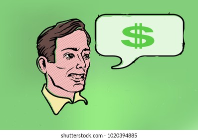 Image Man Speaking Text Face Smiling Stock Vector (Royalty Free ...