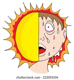 Image Man Sweating Hot Sun Stock Vector (Royalty Free) 222093334 ...