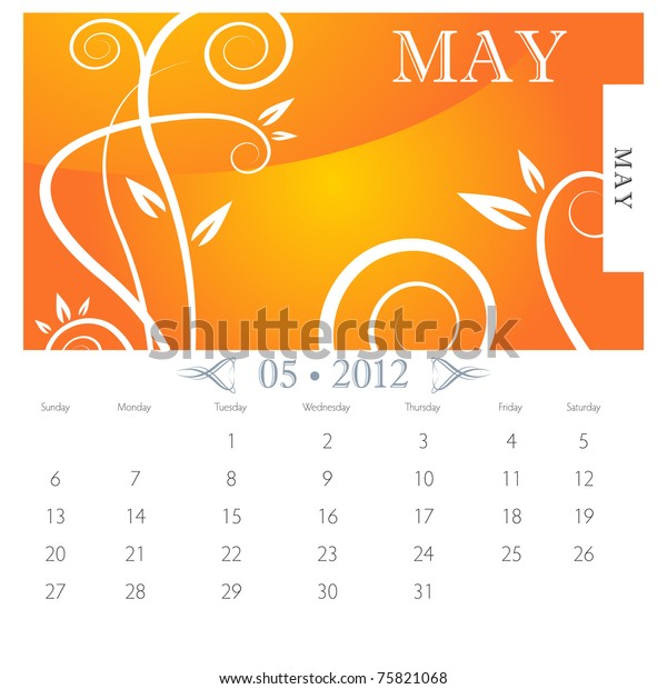 Image May Month Victorian Calendar Page Stock Vector (Royalty Free ...