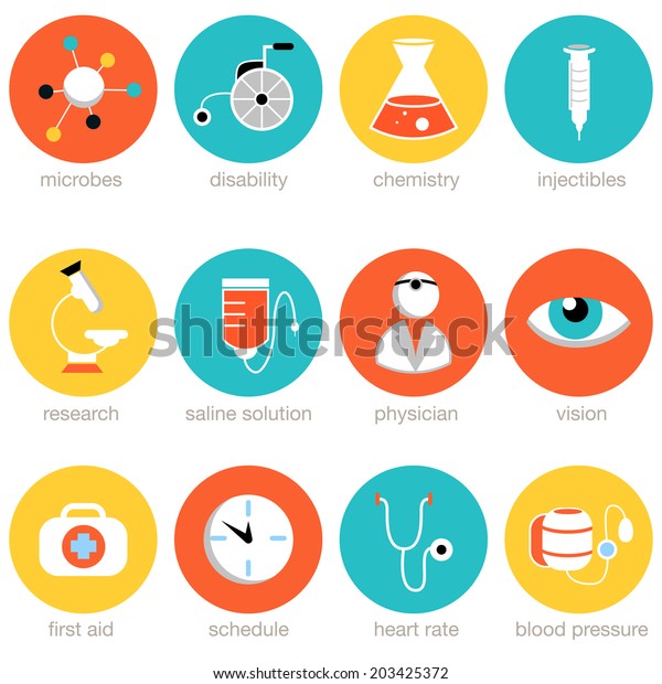 Image Medical Science Icon Set Stock Vector (Royalty Free) 203425372 ...