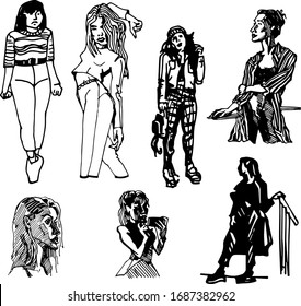 Image Modern Lady Various Examples Graphic Stock Vector (Royalty Free ...
