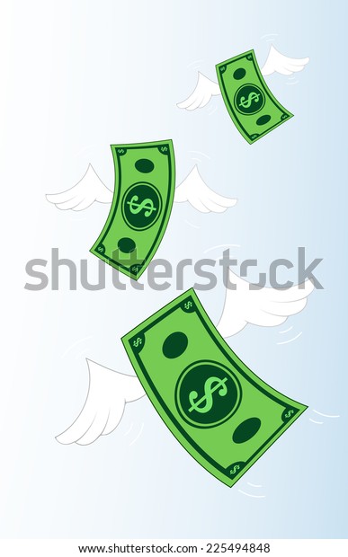 Image Money Flying Away Stock Vector (Royalty Free) 225494848