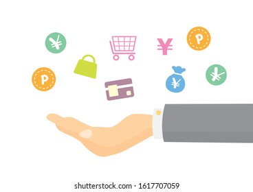 Image Money Point Mark On Hand Stock Vector (Royalty Free) 1617707059 ...