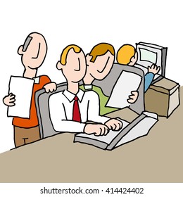 Image People Crowded Workplace Stock Vector (Royalty Free) 414424402 ...