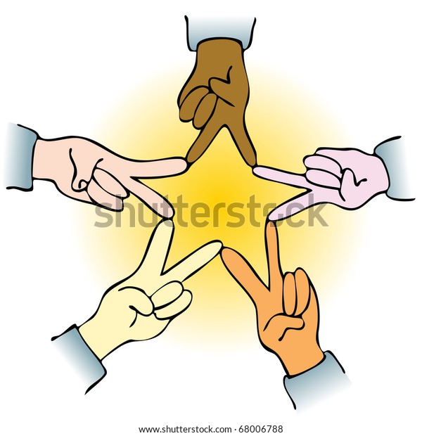 Image People Makng Hand Gesture Forming Stock Vector (Royalty Free ...