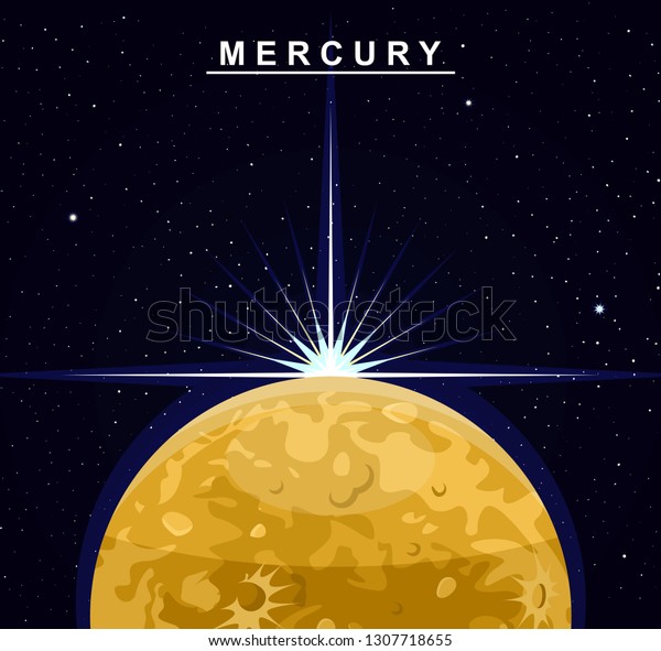 Image Planet Mercury First Planet Solar Stock Vector (Royalty Free ...