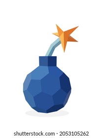 Image Polygonal Bomb Low Poly Bomb Stock Vector (Royalty Free ...