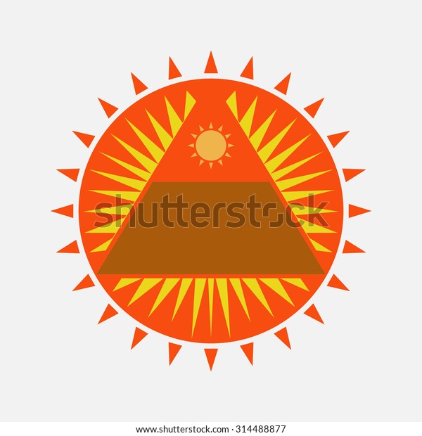 Image Pyramid Sun Egyptian Symbol Vector Stock Vector (Royalty Free ...