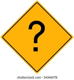 Yellow Hazard Warning Sign Question Mark Stock Vector (Royalty Free ...