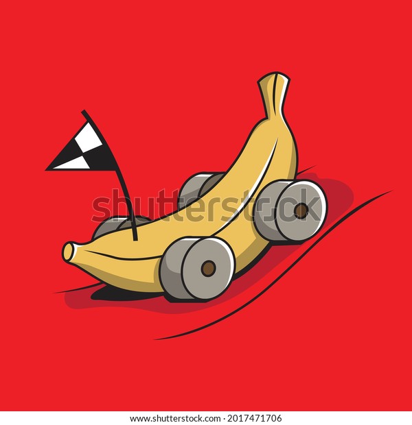 Image Racing Banana Character Banana Fruit Stock Vector (Royalty Free ...