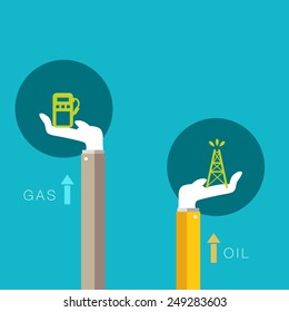 Image Representing Rising Support Oil Gas Stock Vector (Royalty Free ...