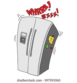 Image Retro Broken Refrigerator: เวกเตอร์สต็อก (ปลอดค่าลิขสิทธิ์ ...