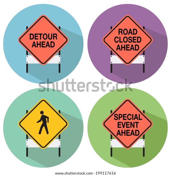 Image Road Signs Stock Vector (Royalty Free) 199117616 | Shutterstock