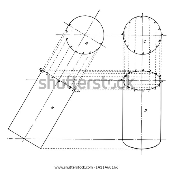 Image Shows Projection Cylinder Graphic Layout Stock Vector (Royalty ...