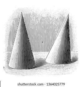 Image Shows Two Cones One Right Stock Vector (Royalty Free) 1364025779 ...