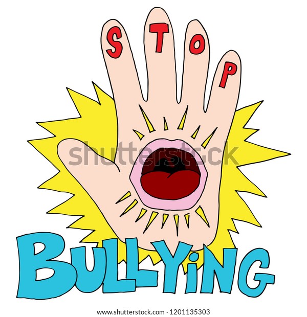 Image Stop Bullying Hand Shouting Mouth Stock Vector (Royalty Free ...