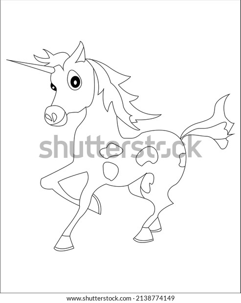 Image Unicorn Line Drawing Easy Unicorn Stock Vector (Royalty Free ...