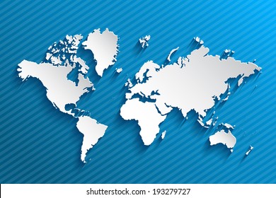 Image Blue White World Map Vector Stock Illustration 181665293