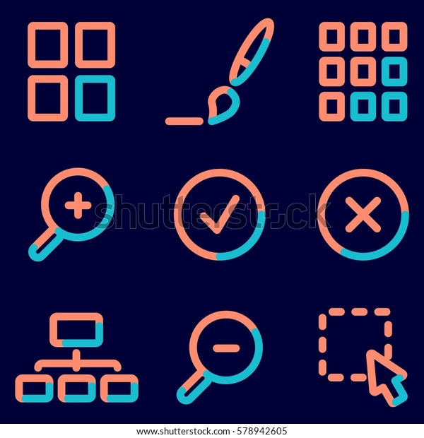 Image Viewer Icons Set Signs Infographics Stock Vector (Royalty Free ...