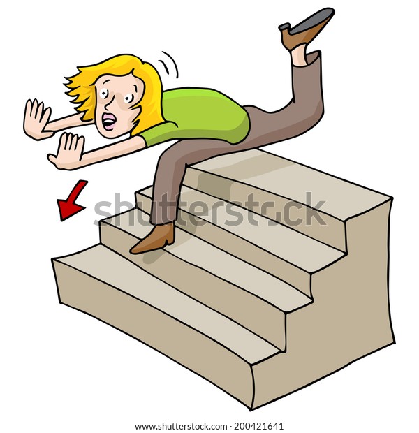 한 여성이 계단에서 떨어지는 이미지. 스톡 벡터(로열티 프리) 200421641 | Shutterstock