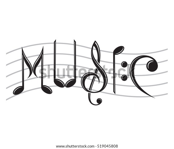 Image Word Music Notes Vector Illustration Stock Vector (Royalty Free ...