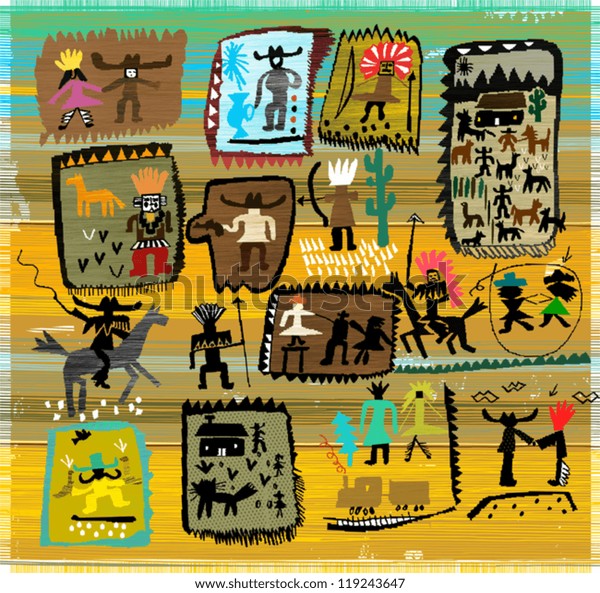 Images Characters That Belong Era Wild 스톡 벡터(로열티 프리) 119243647 ...