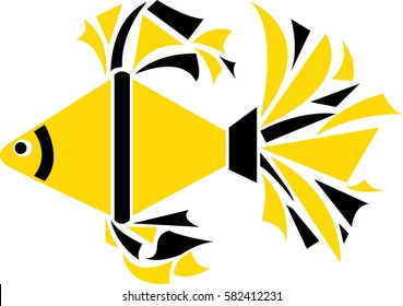 Images Triangular Fish Colorful Stock Vector (Royalty Free) 582412231 ...