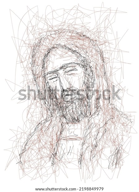 Imaginary Face Jesus Christ Catholic Orthodox Stock Vector (Royalty ...