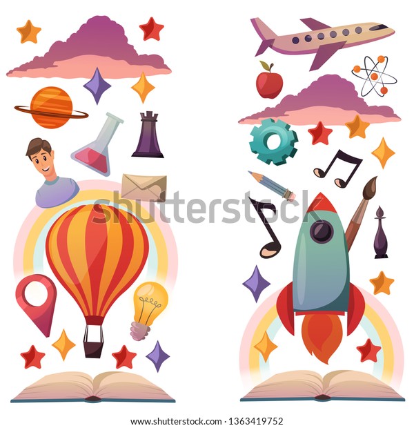 Imagination Science Concept Back School Creativity Stock Vector ...