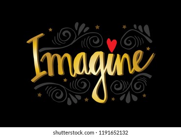 Imagine Hand Lettering Stock Vector (Royalty Free) 1191652132 ...