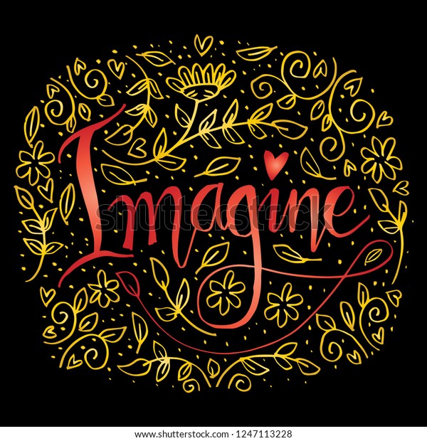 Imagine Hand Lettering Stock Vector (Royalty Free) 1247113228 ...