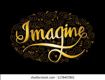 Imagine Hand Lettering Concept Stock Vector (Royalty Free) 1178407801 ...