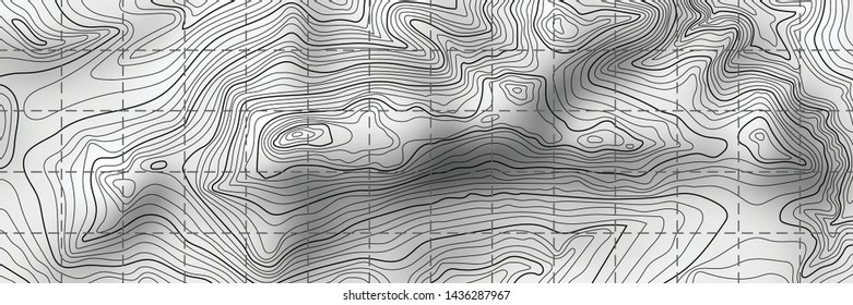 Imitation Geographical Map Black Lines On Stock Vector (Royalty Free ...
