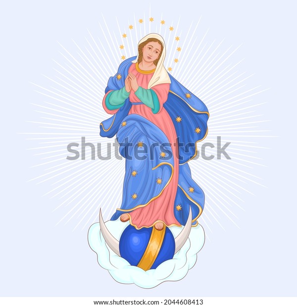 Immaculate Conception Virgin Mary Catholic Advocacy Stock Vector ...